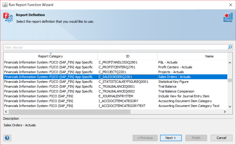 Insert Run Report Function – Wands for SAP