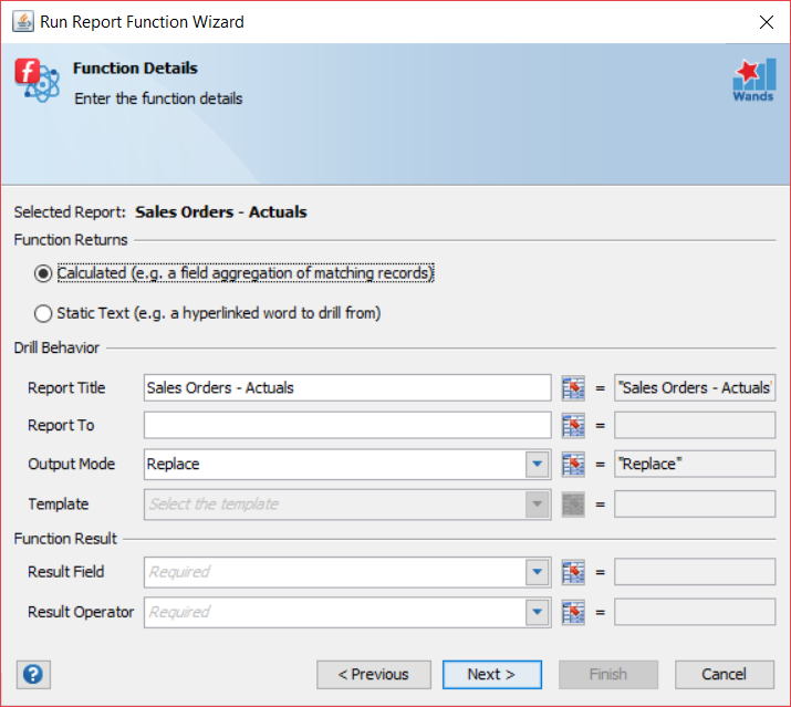 Insert Run Report Function – Wands for SAP