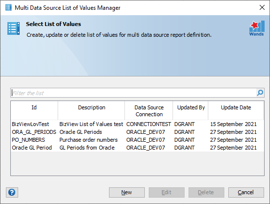 List of Values Manager – Wands for SAP
