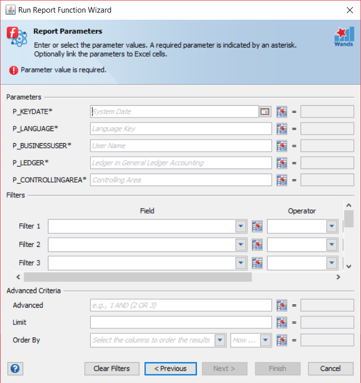 Insert Run Report Function – Wands for SAP